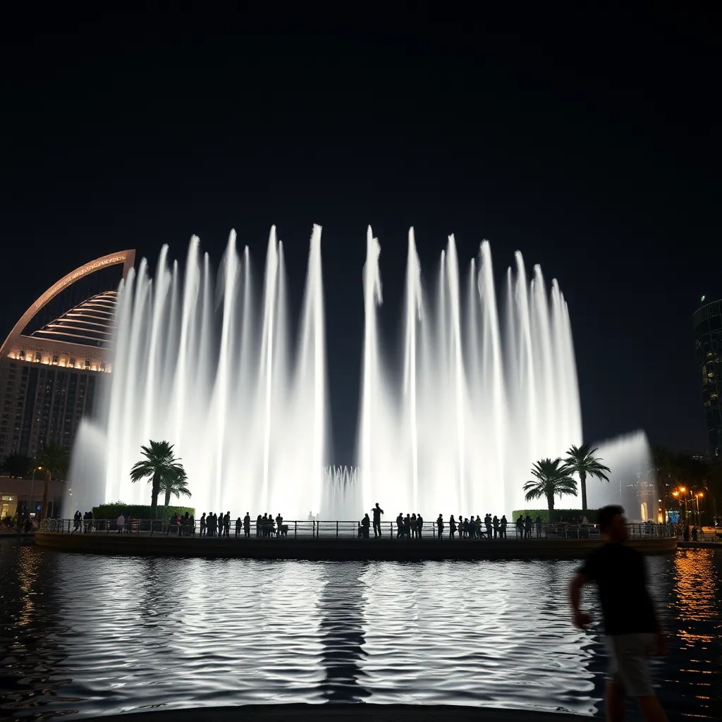 The Spectacular Dubai Fountain Show: Water and Light Harmony